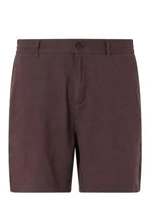 Onia Straight-leg Linen-blend Shorts - Brown