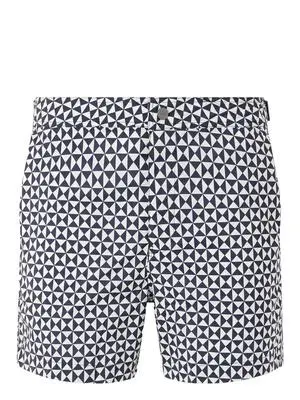 Onia Printed Mid-length Wide-leg Swim Shorts - Blue