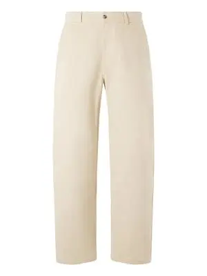 DE BONNE FACTURE De Bonne Facture - Balloon Tapered Cotton-Drill Trousers - Men - Yellow 