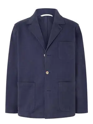 De Bonne Facture Traveler Cotton-twill Suit Jacket - Blue