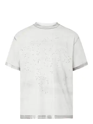 Satisfy Logo-print Distressed Mothtech™ Cotton-jersey T-shirt - Silver