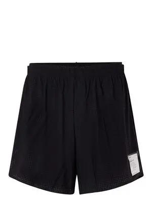 Satisfy Straight-leg Logo-appliqu&eacute;d 5" Space‑o&trade; Shorts - Black
