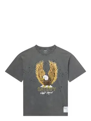 Satisfy Logo-print Distressed Mothtech™ Cotton-jersey T-shirt - Gray