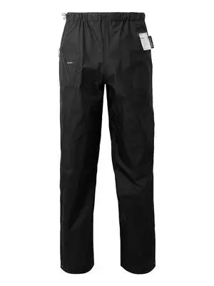 Satisfy Straight-leg Pertex® 3l Rain Logo-appliquéd Recycled-ripstop Trousers - Black