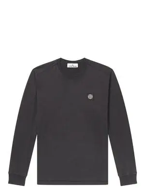 Stone Island Logo-appliquéd Cotton-jersey T-shirt - Black