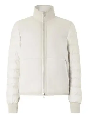 Moncler Crachin Reversible Leather-trimmed Quilted Shell And Shearling Down Jacket - Neutrals