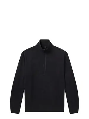 Lululemon Steady State Cotton-blend Jersey Half-zip Sweatshirt - Black