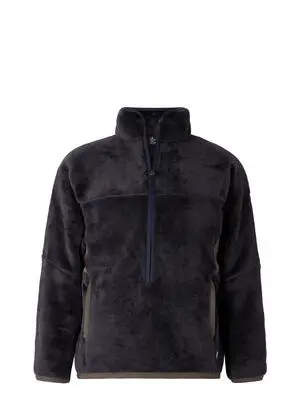 Moncler Jersey-trimmed Polartec® High Loft Half-zip Sweatshirt - Blue