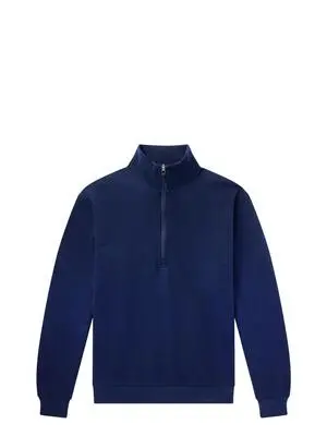 Lululemon Steady State Cotton-blend Jersey Half-zip Sweatshirt - Blue