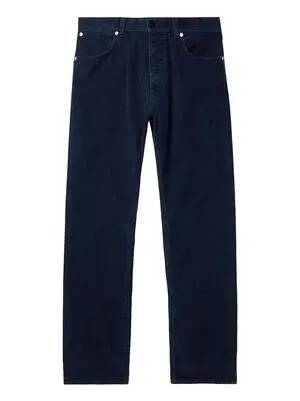 Stone Island Denim Research Straight-leg Cotton-blend Corduroy Trousers - Blue