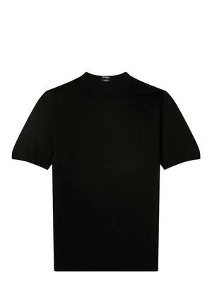 Kiton Knitted Cotton T-shirt - Black