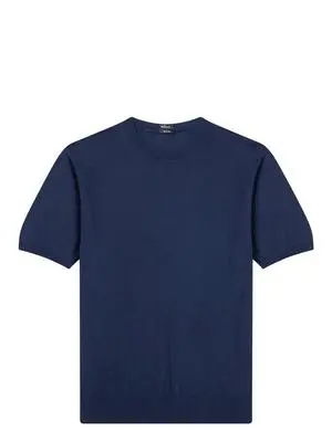 Kiton Knitted Cotton T-shirt - Blue