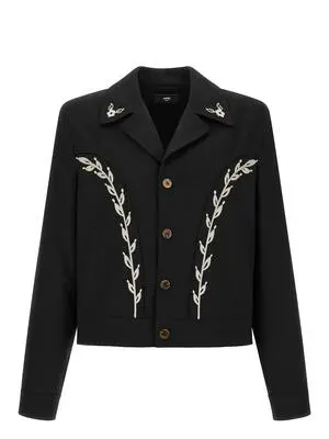 Amiri Western Jacket With Embroideries - Black