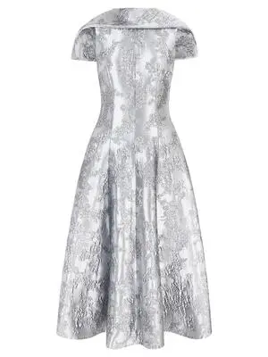 EMILIA WICKSTEAD Harlow Dress In Metallic Cloque - Silver