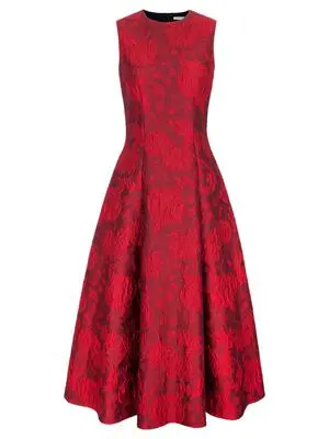 EMILIA WICKSTEAD Mara Dress In Floral Cloque - Red