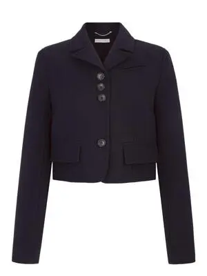 EMILIA WICKSTEAD Chapel Jacket In Birdseye Suiting - Black