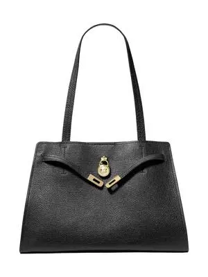 Michael Kors Hamilton Moderne Large Leather Tote Bag In - One Size By Black