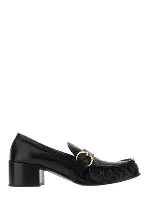 Miu Miu Leather Loafers - Black