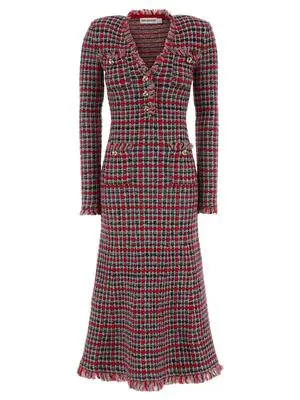 SELF-PORTRAIT Tweed Dress - Multicolor