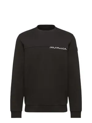 Moncler Logo Cotton Sweatshirt - Black