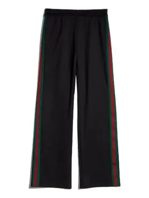 Gucci Cotton Jersey Leisure Pants With Web - Black