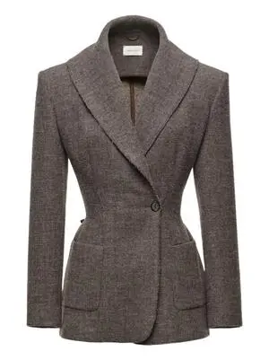 Magda Butrym Shawl-collar Tailored Blazer - Grey