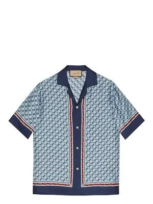 Gucci All-over Gg-pattern Shirt - Blue