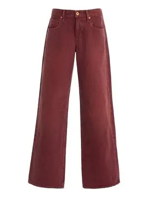 SLVRLAKE Lexi Rigid Low-rise Wide-leg Jeans Red