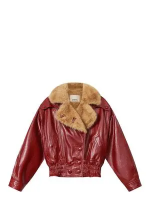 Isabel Marant Étoile Valina Leather Coat - Deep Red