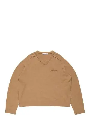Acne Studios Camel Hair V-neck Sweater - Light Camel