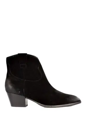 Ash Fame Texan Ankle Boots - Black