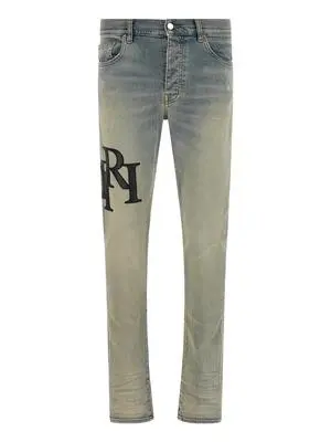 Amiri Staggered Logo' Jeans - Blue