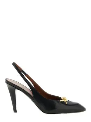 Versace La Medusa' Leather Slingbacks - Black