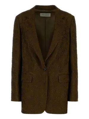 Dries Van Noten Bronze Jacquard Blazer - Silver
