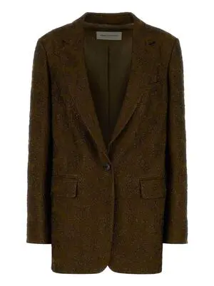 Dries Van Noten Bronze Jacquard Blazer - Silver