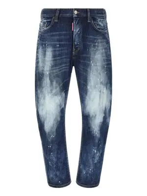 Dsquared2 Bro' Jeans With 'paint' Details - Blue