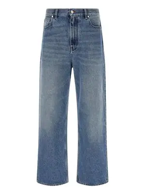 Fendi Ff' Patch Jeans Saddlery - Blue