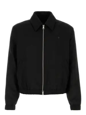 AMI Paris Wool Bomber Jacket - Black