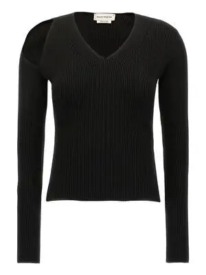 Alexander McQueen Cut-out Sweater - Black