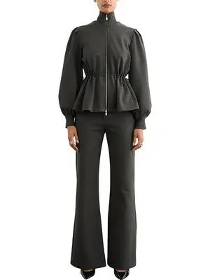 TOCCIN Ida Zip Front Mock Neck Jacket - Shadow