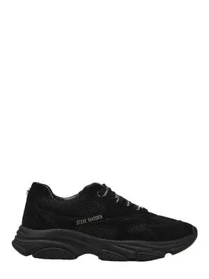 Steve Madden Meshpaneled Laceup Sneakers - Black