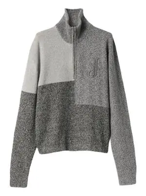 Jacquemus Jacquemus Color Block Half Zip Knitted Sweater Multi-grey