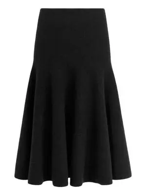 Alaïa Cashmere Flared Skirt - Black