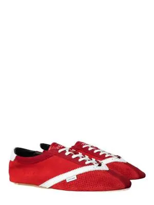 Celine Lace-up Sneakers - Red/white