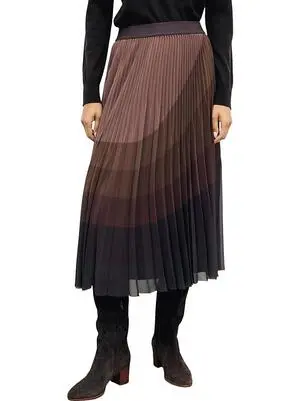 Gerard Darel Taryn Pleated Midi Skirt - Brown