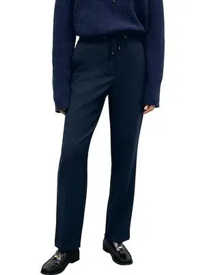 Gerard Darel Myra Mid Rise Straight Leg Pants - Navy