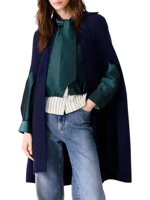 Maje Mapina Wool Long Cape Cardigan - Navy