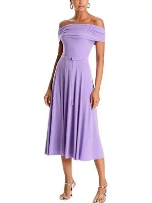 Norma Kamali Sleeveless Cowl Neck Hooded Flared Dress - Lavender