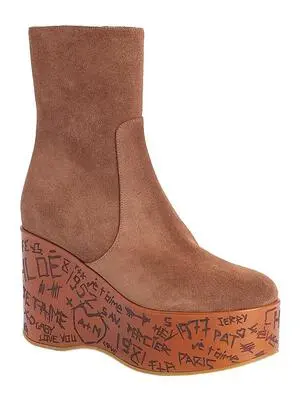 Chloé Maxime Suede Wedge Ankle Boots - Chocolate