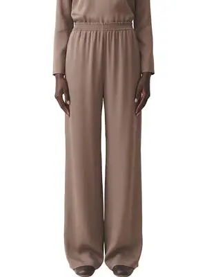 Fabiana Filippi High-waisted Wide-leg Palazzo Trousers With Elastic Waistband - Dove Grey